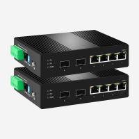 China Aluminum Alloy Case 48V Ethernet Industrial Smart Switch 4 RJ45 Ports 2 SFP Fiber Ports for sale