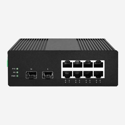 China Din Rail Industrial Gigabit PoE Switch 2 SFP Aluminum Alloy Shell SR-SHG2210FPI for sale