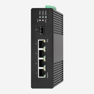 China IP30 IGMP Snooping Industrial Gigabit Poe Switch With 4 Ethernet Ports 1 SFP Fiber Port for sale