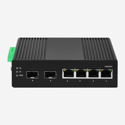 China IP30 Industrial Easy Smart Switch 4 Ethernet Ports 2G SFP Slots for sale
