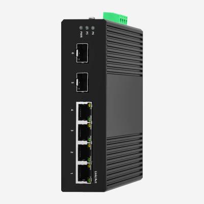 China 4 RJ45 Ports 2SFP Industrial Smart Switch 6 Ethernet Ports SR-SHG2206FI for sale
