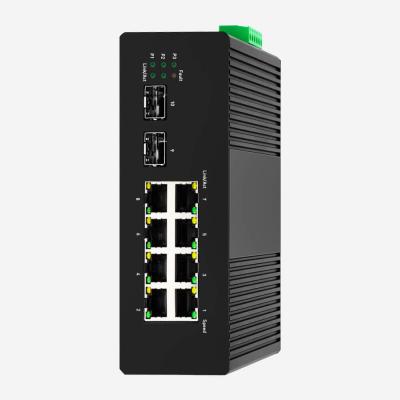China IP30 Industrial Layer 2+ Managed Switches With Gigabit 8 RJ45 PoE Ports 2G SFP Fiber Ports for sale