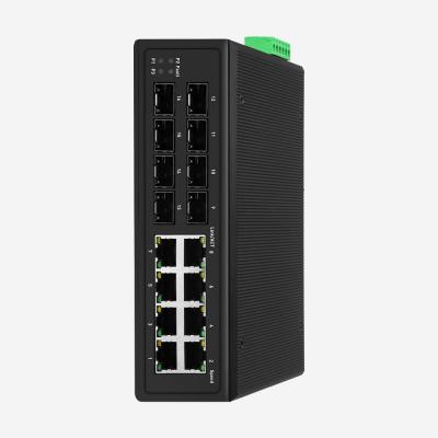 China Web CLI SNMP Layer 2+ PoE Switch 8 PoE Ports 8 Gigabit SFP Ports for sale