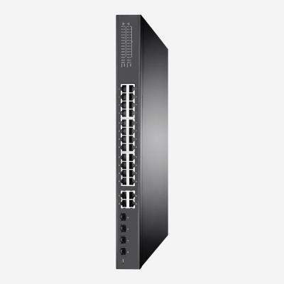 China 8K MAC 24 Ports Smart Poe Switch With 4 Combo Ports 4 SFP Fiber Ports for sale