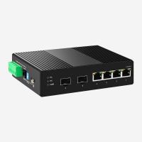 China Industrial Smart Din Rail Switch With 4 10/100/1000M RJ45 Ports 2 Gigabit SFP Ports for sale