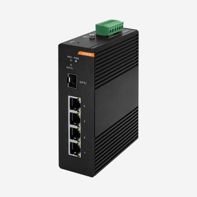 China Full Gigabit 4 30W Poe+ Ports Industrial Ethernet Switch With 1 SFP Fiber Port for sale