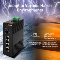 China 5 Port Full Gigabit Industrial Smart Switch 4 RJ45 Ports And 1 SFP Slot for sale