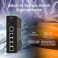 China Full Gigabit 6 Port Industrial Smart Switch 5 RJ45 Ports And 1 SFP Slot for sale