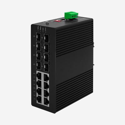 China STP, RSTP, MSTP Spanning Tree, 8 Ports Industrial Layer 2+ Managed Gigabit PoE Switch With 8 Gigabit SFP Ports for sale