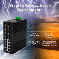China 8 RJ45 And 8 SFP Ports Industrial Gigabit Switch Low Power Fanless Cooling for sale