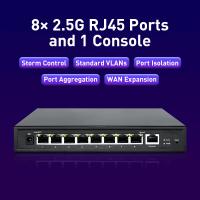 China 10M/100M/1000M/2.5Gb 8 Port Switch 16K MAC Address Table 1 Console 12K Jumbo  Frame for sale