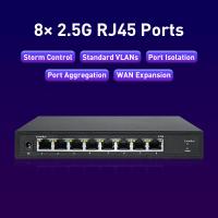 China Multiple Networks 2.5 Gigabit Switch With 8 2.5G RJ45 Ports 4K MAC Address Table for sale