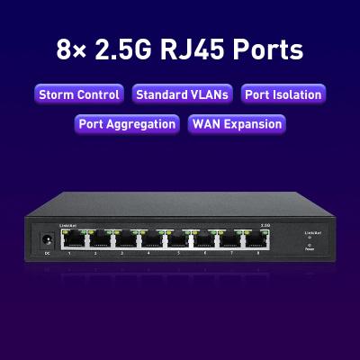 China Multiple Networks 2.5 Gigabit Switch With 8 2.5G RJ45 Ports 4K MAC Address Table for sale