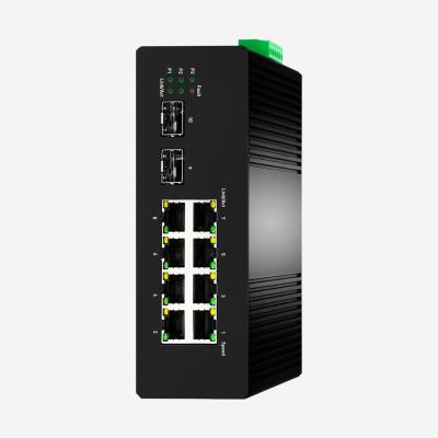 China Full Gigabit Industrial Managed Switch Wireless / Wired With 8 RJ45 Ports And 2 SFP for sale