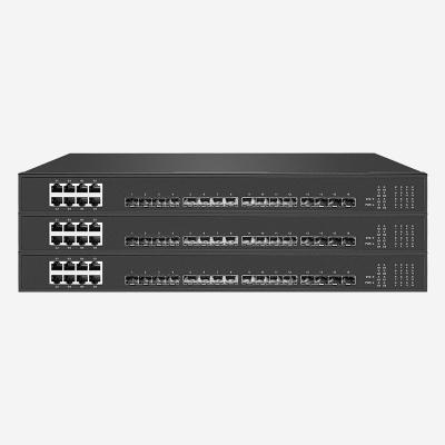 China Rack Mounted Full Gigabit 8 Port Unmanaged Ethernet Switch With 16 SFP Ports for sale
