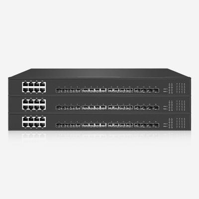 China Plug And Play Unmanaged Ethernet Switch With 16 Auto-Sensing RJ45 And 8 SFP Ports for sale
