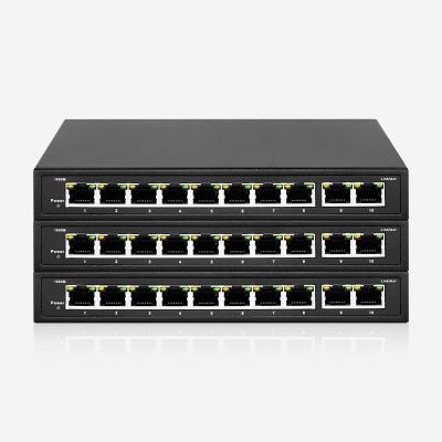China 10 Port RJ45 Gigabit Ethernet Unmanaged Switch With 12V/1A DC Power Supply for sale