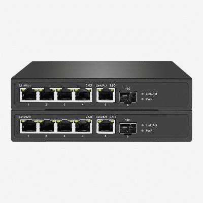 China 100-240VAC 5 RJ45 2.5 Gigabit Switch With 1 10Gbps SFP+ Slot Support IEEE802.3at/Af POE for sale