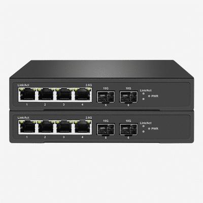 China 2 10gb SFP+ 2.5 G Switch With Store-And-Forward Architecture DC 12V/1A Power Supply for sale