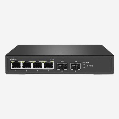 China Mini Case 2.5 Gigabit Switch 4 10Gbps SFP+ And 4 2.5Gbps Auto-Sensing RJ45 for sale