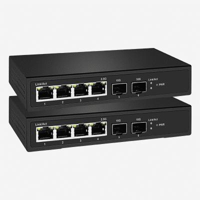 China Network Protocols IEEE 802.3 2.5G PoE Switch With 4 2.5gb RJ45 And 2 10gb Sfp+ Ports for sale