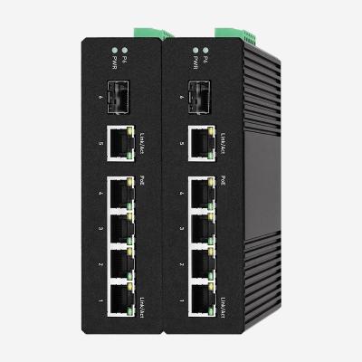 China Aluminum Industrial PoE Switch 5×10/100/1000Mbps RJ45 Ports + 1×SFP Port for sale