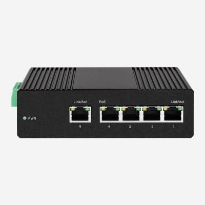 China Aluminum constructed Gigabit Industrial Smart Switch With 5 RJ45 Ports / 4 PoE Ports for sale