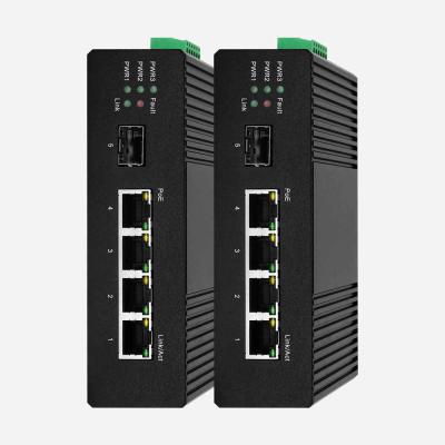 China Gigabit Industrial Smart Switch 4×10/100/1000Mbps RJ45 PoE ports +1×SFP port for sale