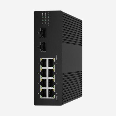 China EMC High Protection 8 Port Layer 2+ Switch With 2 Gigabit SFP, VLAN, ACL, ERPS Ring Network for sale