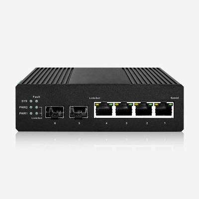 China Industrial Layer 2 Managed Gigabit Switch With 4 10/100/1000 RJ45 And 2 SFP Ports for sale