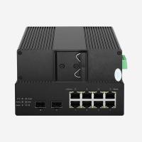 China IP30 Industrial Layer 2+ Managed PoE Switch With DC Power 8 Gigabit RJ45 And 2 Gigabit SFP for sale