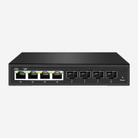 China GIGA 4 Rj45 And 4 SFP Smart Switch With Low Energy Consumption Jumbo Frame Support And External Power Adapter for sale