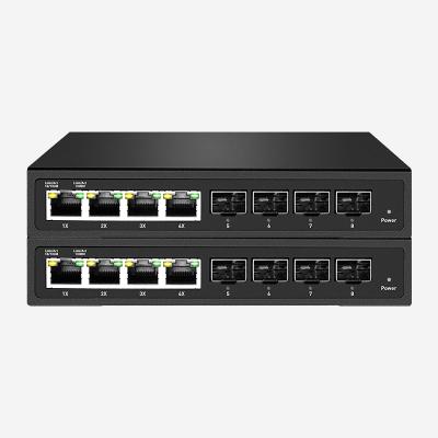 China 4 RJ45 And 4 SFP 16G Gigabit Smart Switch With External Power Adapter 12V DC Cat 5 Cable Jumbo Frame 9K Bytes for sale