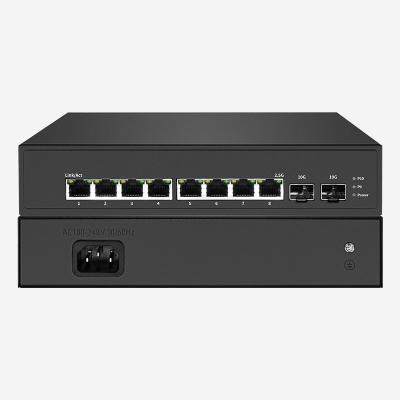China 1-Fan 2 10g Sfp+ Unmanaged 2.5G Fiber Switch With 8 10/100/1000/2500M RJ45 Ports for sale