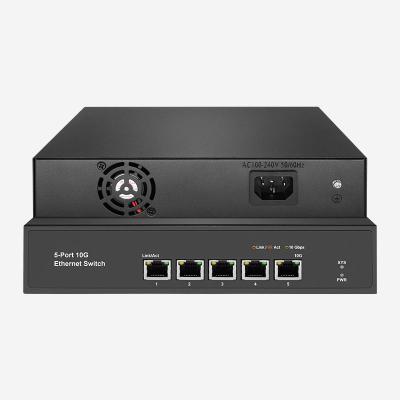 China 74.4Mpps Rack Mountable 5 RJ45 10G Unmanaged Switch With Internal Power Supply for sale