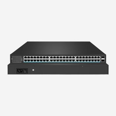 China Dual Fan Full Gigabit 48 PoE RJ45 Unmanaged Ethernet PoE Switch With 2 SFP Internal Power Supply for sale