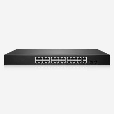 China 26-Port Desktop Ethernet Unmanaged PoE Switch With 24 10/100M RJ45 And 2 10/100/1000M RJ45 for sale