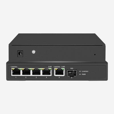 China 5 Port 2.5 Gigabit Easy Smart PoE Switch With 1 10g SFP+ Port And 45Gbps Switching Capacity Eco Friendly for sale