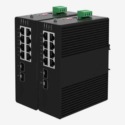 China Layer 3 Support Industrial 10Gbps Switch 8 x 10/100/1000Mbps Ports for sale