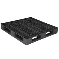 China Grid Pattern Single Faced Plastic Pallet 1100x1100mm 2T Static Load for Storage and Transportation for sale