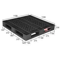 China Grid Pattern Single Faced Plastic Pallet 1100x1100mm 2T Static Load for Storage and Transportation for sale