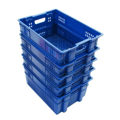 China Plastic Milk Crate 550x405x260mm HDPE Reusable Storage and Transport Crate for Supermarket and Fruit for sale