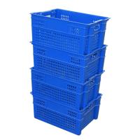 China Food Grade HDPE Nestable Storage Crate 550x405x260mm Plastic Fruit Transport Container for sale
