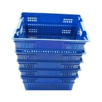 China Food Grade HDPE Nestable Storage Crate 550x405x260mm Plastic Fruit Transport Container for sale
