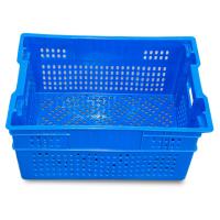 China Food Grade HDPE Nestable Storage Crate 550x405x260mm Plastic Fruit Transport Container for sale