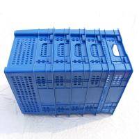 China heavy duty durable logistic distribution pp vented mesh apple nestable stackable fruits plastic vegetable crate with bale arm for sale