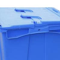 China Stackable HDPE Plastic Nesting Crates Attached Lid for Logistic Transport 600*400*270mm for sale