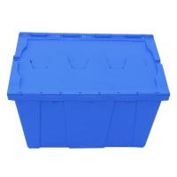 China Stackable HDPE Plastic Nesting Crates Attached Lid for Logistic Transport 600*400*270mm for sale