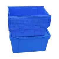 China Customized Logo Heavy Duty Plastic Stackable Nesting Crate Turnover Box for Moving Company or Warehouse for sale