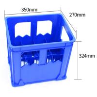 China 12 Bottle HDPE Plastic Beer Crate Custom Order Screen Printed Beverage Storage for sale